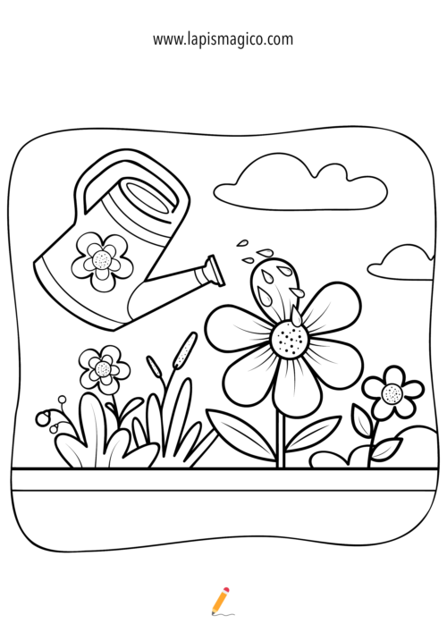Desenhos de primavera para imprimir e colorir