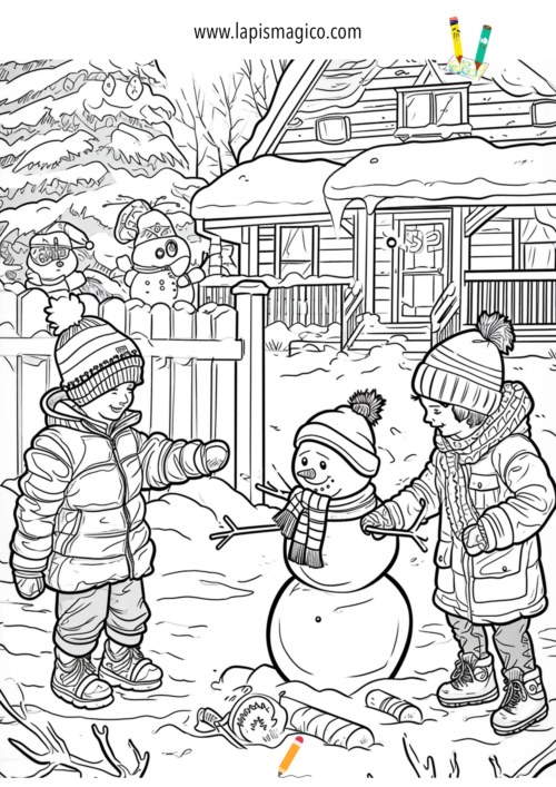 Desenhos de inverno para imprimir e colorir