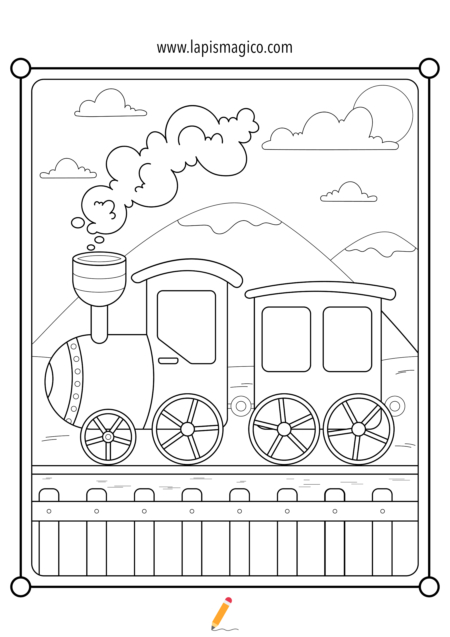 Desenhos de comboios espetaculares para imprimir e colorir