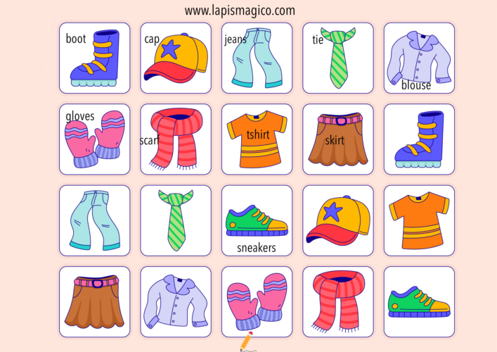 Peças de roupa em inglês