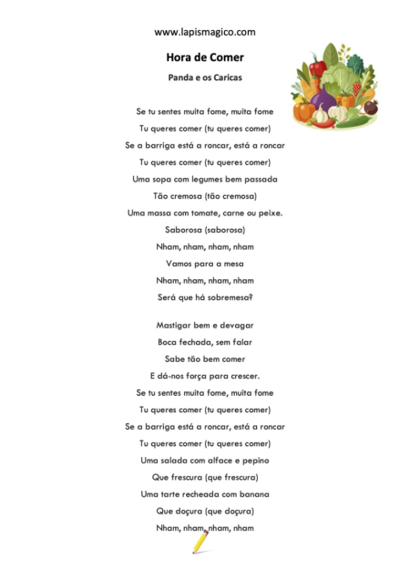 Hora de Comer (música e letra)